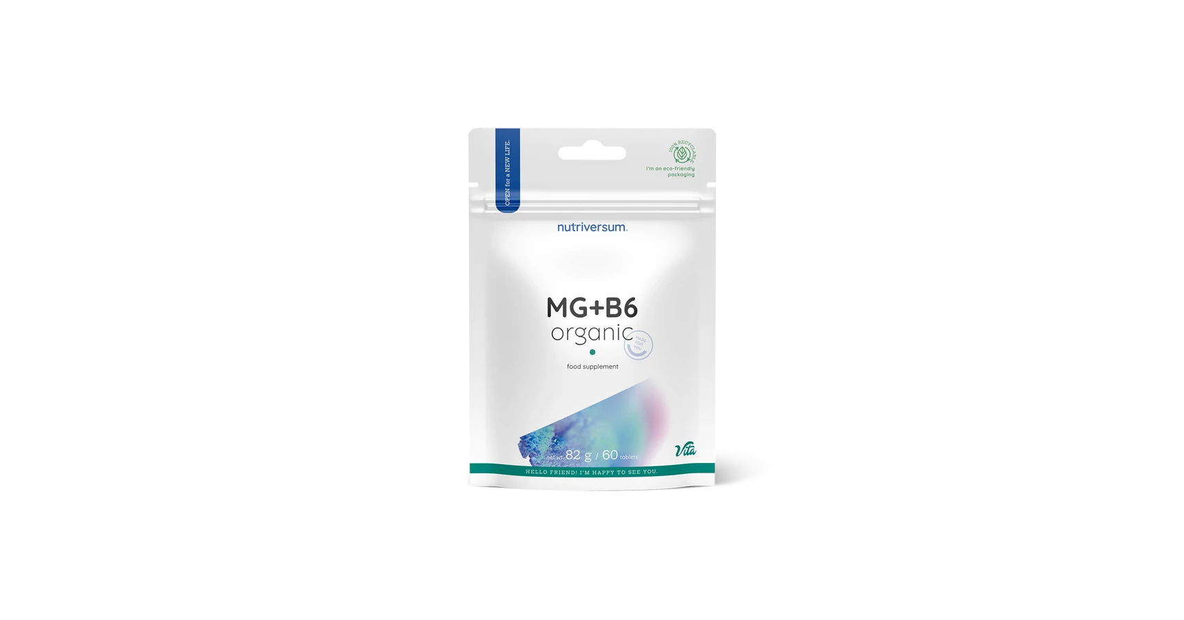 Magnézium + B6 Organic tabletta - 60 db - Nutriversum